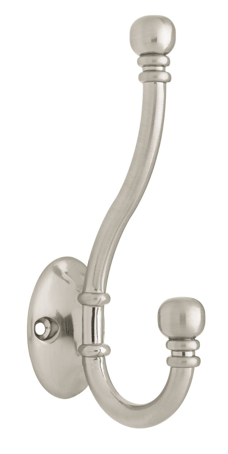Three Prong Coat Hook - Satin Nickel - 4-1/4"