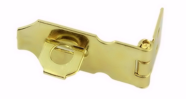 Polished Brass Plated Steel Hasp Set - 1-1/2" x 3/4"