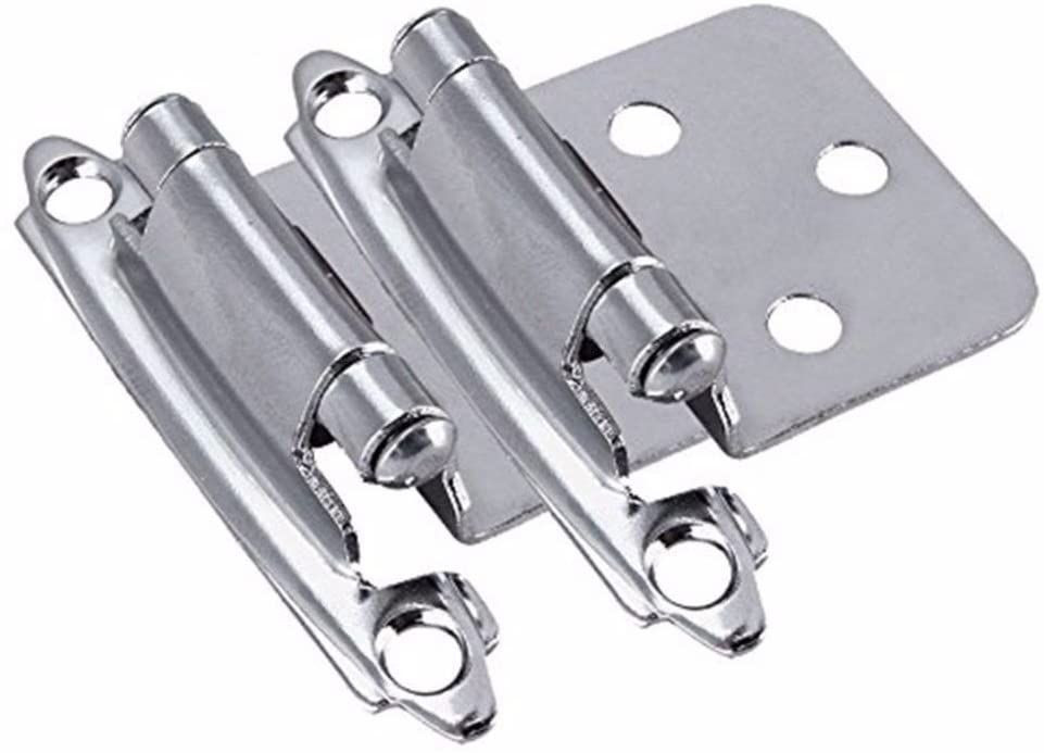 Pair Variable Overlay Hinge - Self Closing - Matte Chrome