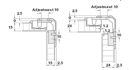 Pie Cut Corner Hinge