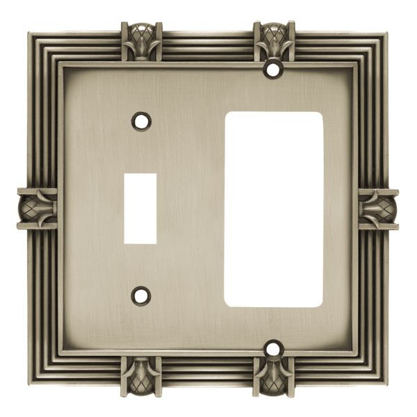Pineapple Single Switch Plate - Brushed Satin Pewter W101ZMC-BSP-C