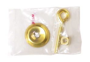 Round Backplate w/ Eye, Screw, & Nut - Solid Brass - D. Lawless Hardware