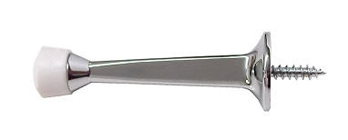 Flexible Door Stop - 3" Bright Brass - Soft Tip
