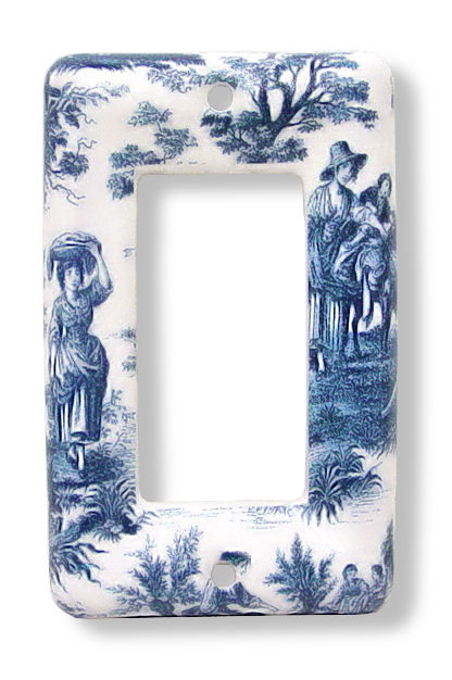 Ceramic Single GFCI/Rocker Wall Plate Bisque