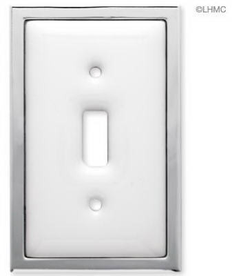 Ivory Ceramic Single Switch Plate - USA Tuscan Ceramics
