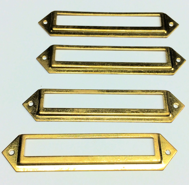 AS-IS Small 2-7/8" x 5/8" File Card Holder - Solid Brass