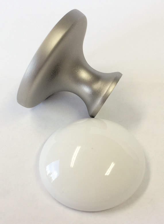 Unassembled Knob Maker Base & White Ceramic Insert - 34mm