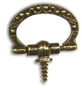 Jewelry Box Pull - Picture Hanger - Antique Brass