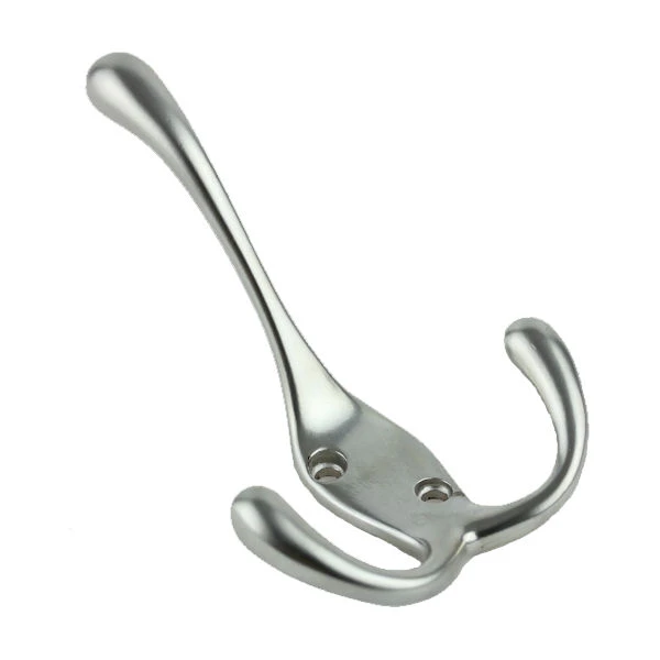 Three Prong Coat Hook - Satin Nickel - 4-1/4"