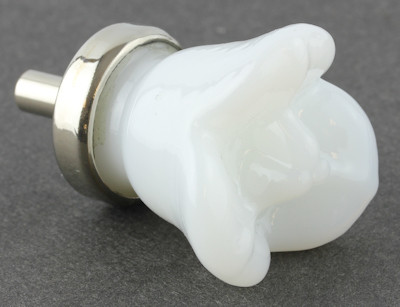 1-1/4" Glass Knob Capsicum Flower Clear