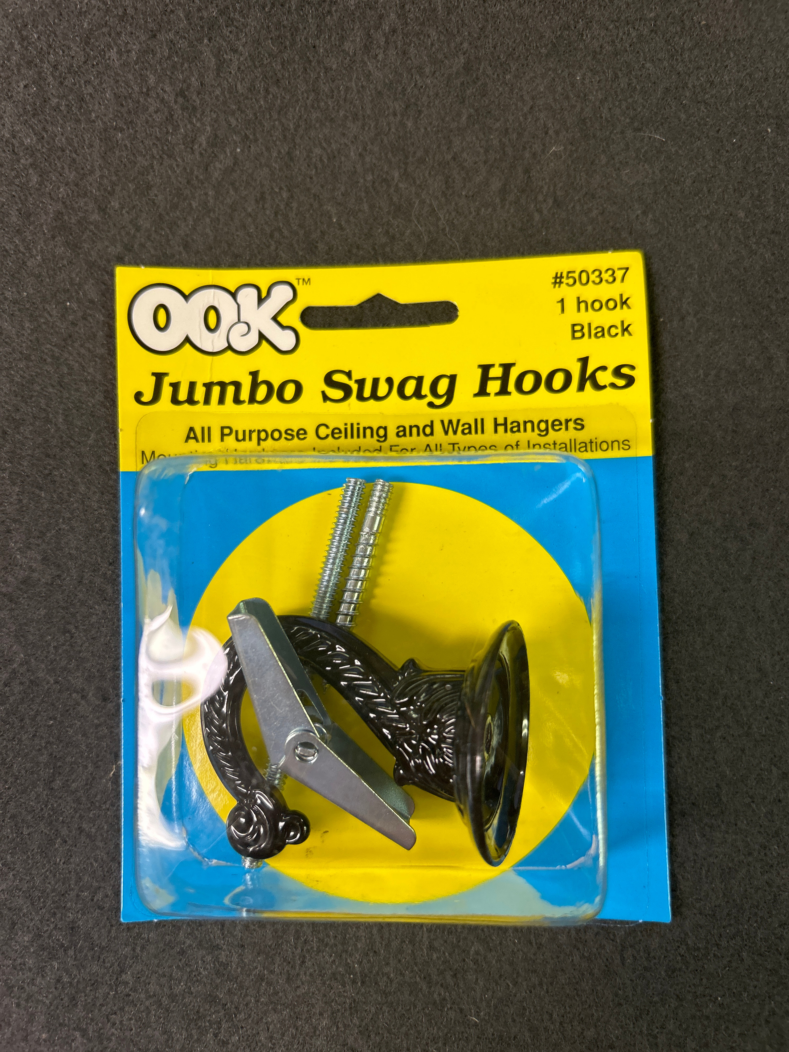 2" Jumbo Swag Hook Black 50337