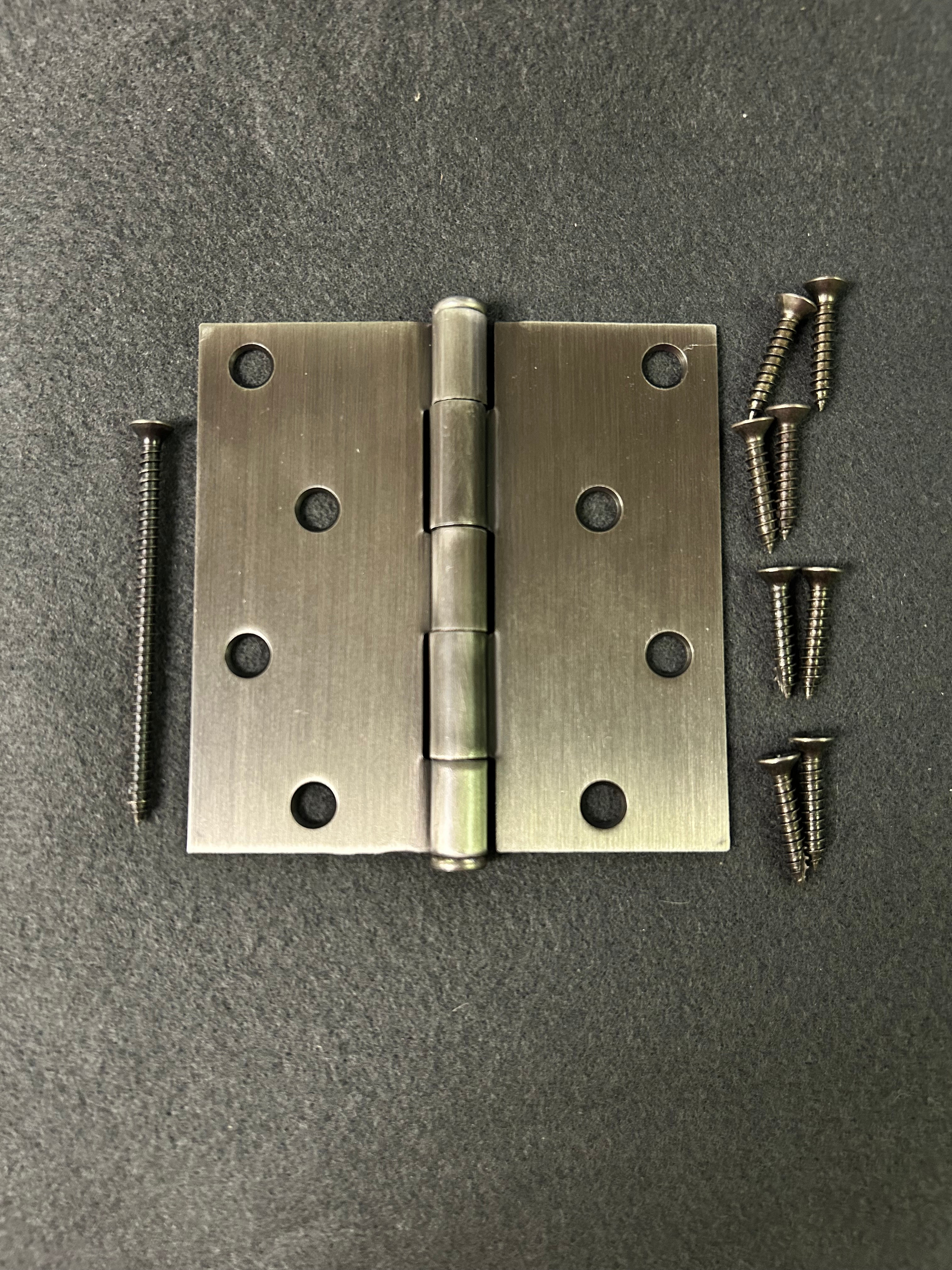 4" Square Corner Hinge Antique Pewter