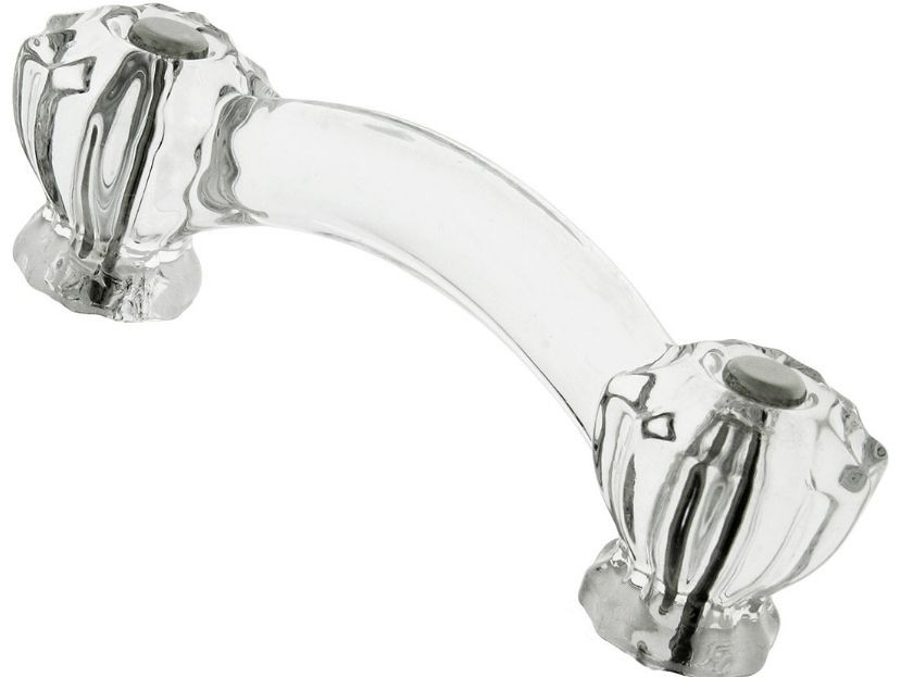 3" Antique Glass Pull Clear