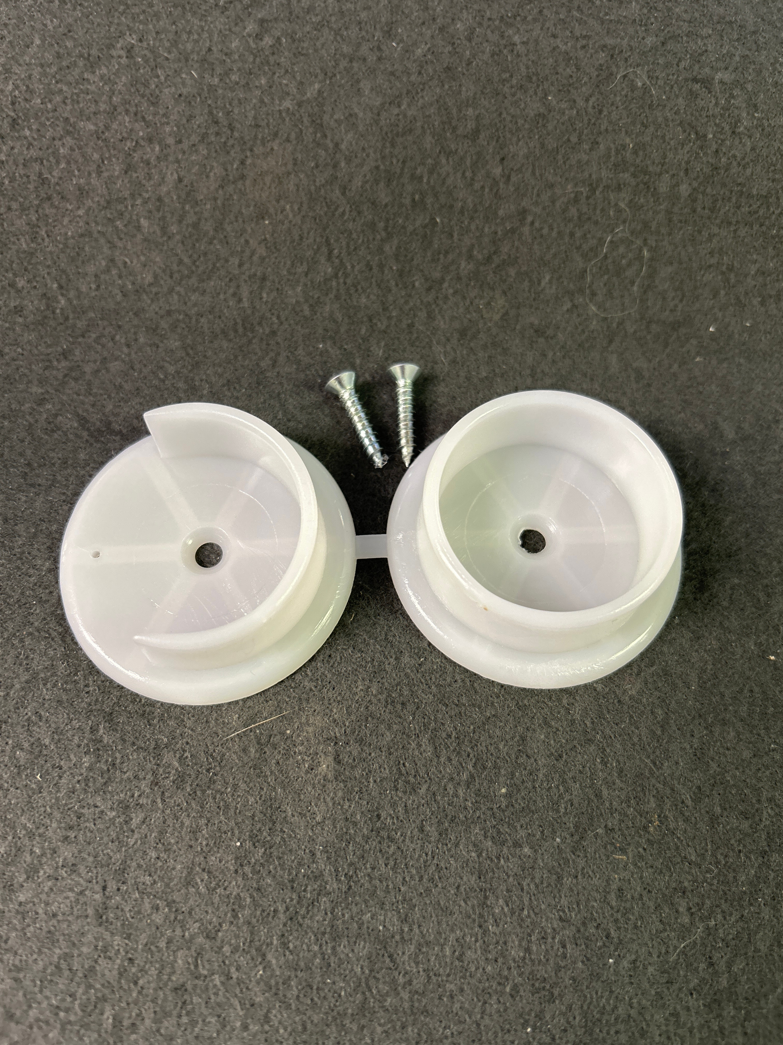 (12 Pack) 2.68 in. White Metal Closet Rod Pole Sockets Set (73930)