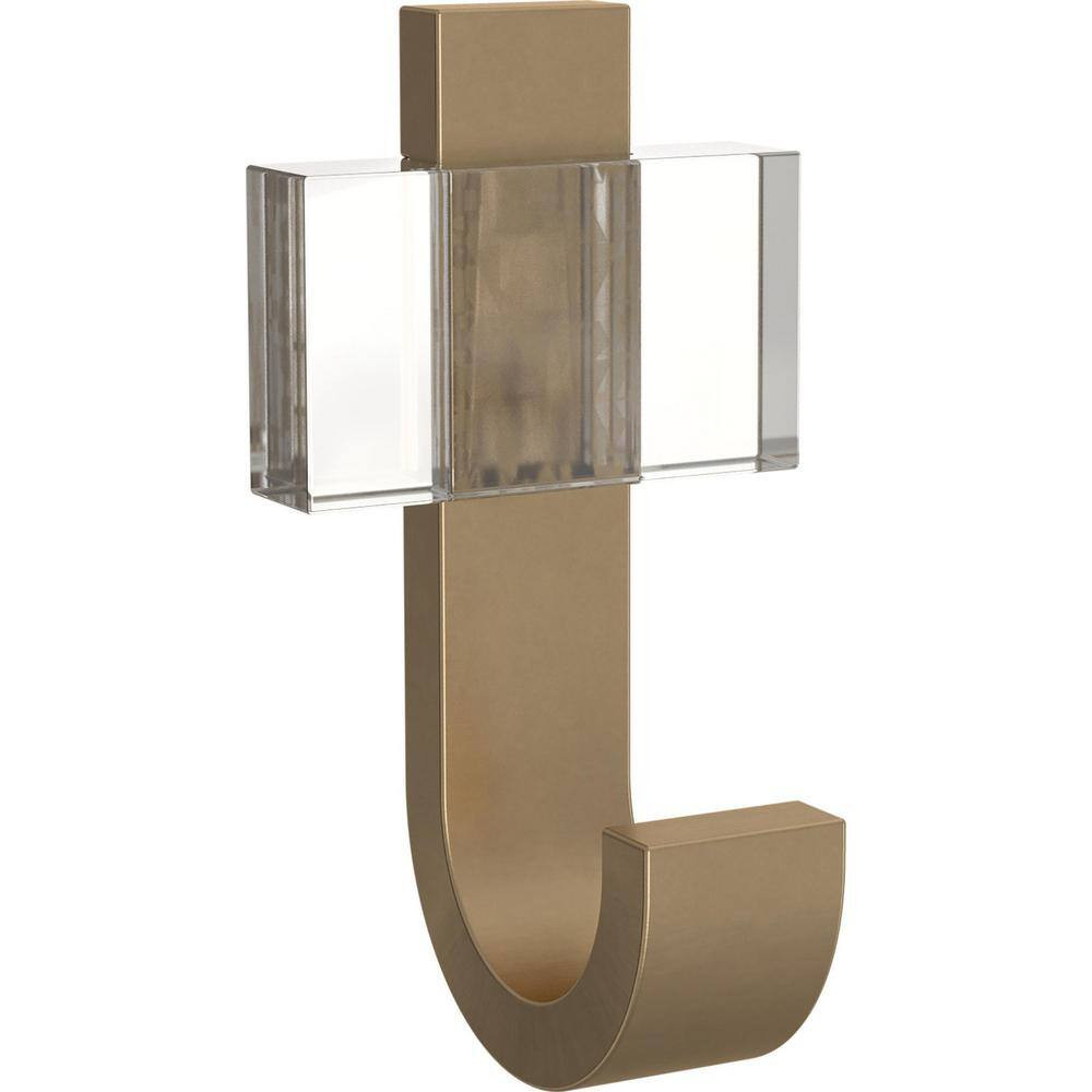 (12 Pack) Square Acrylic Hook Champagne Bronze with Clear