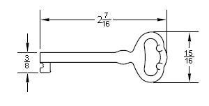 Brass Cabinet Key for Cabinet Lockset