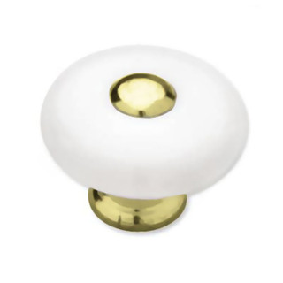 1-1/4" Simple Ceramic Knob White - D. Lawless Hardware