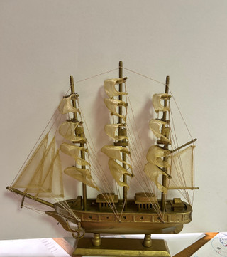 Wood Sailing Ship Model, Three Mast Barque