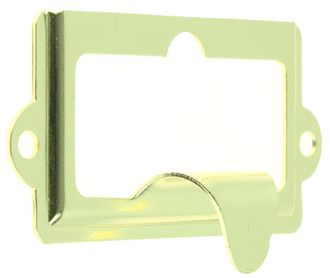 Brass Plated Metal Label Holder - 3 1/2" (1037) - D. Lawless Hardware