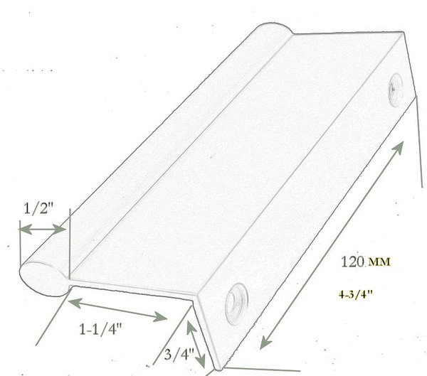 3-3/4" Tab Finger Pull Aluminum