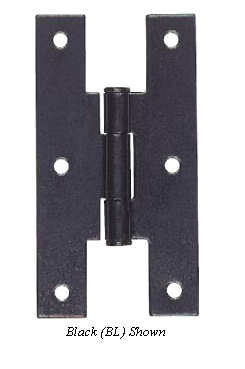 "H" Hinge Single Black 3" For Flush Doors