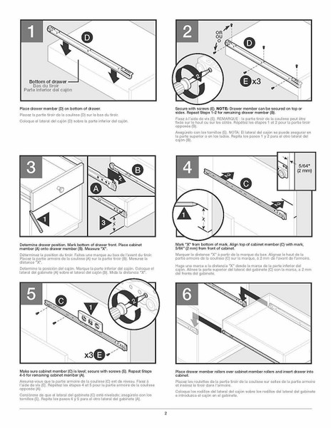Drawer Slide - Bottom Side Mount Set - 22" (D65171-W-A)