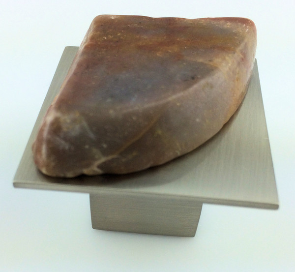 Flat Surface Knob or Base for Knob Making 1-1/2" Square Brushed Nickel