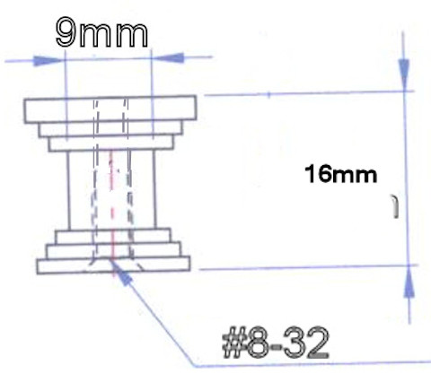 Knob or Pull Making Base - Solid Brass - Satin Nickel -16x16mm