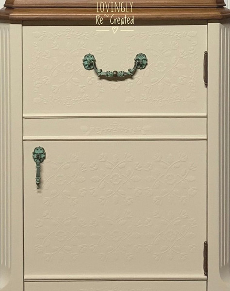 2-3/4" Decorative Rosette Single Mount Drop Pull Antique Verdigris