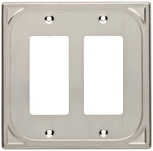Classic Rope Double Decorator Wall Plate Satin Nickel