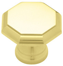 1-5/16" Octagon Knob Polished Lacquer Solid Brass