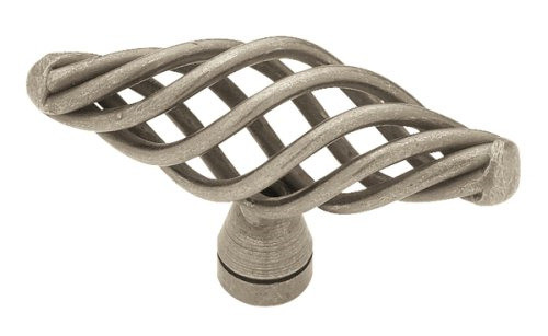 2-1/2" Forged Iron Collection Oval Bird Cage Knob Antique Pewter