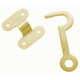 Box Hook & Staple in Solid Brass with Screws - 1-1/2" x 3/4"