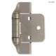 Pair 1/2" Overlay Semi-Wrap Satin Nickel Hinges