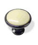 1-1/4" Knob Black Chrome with Ivory Center