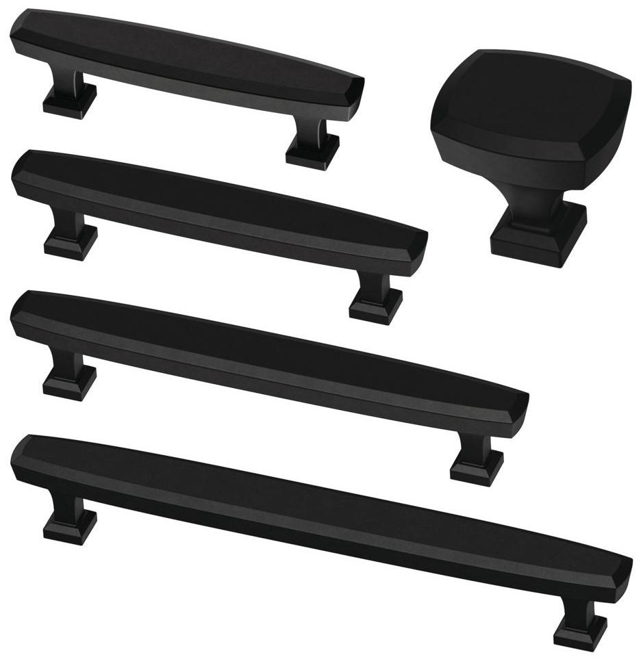 1-1/4" Beveled Knob Flat Black