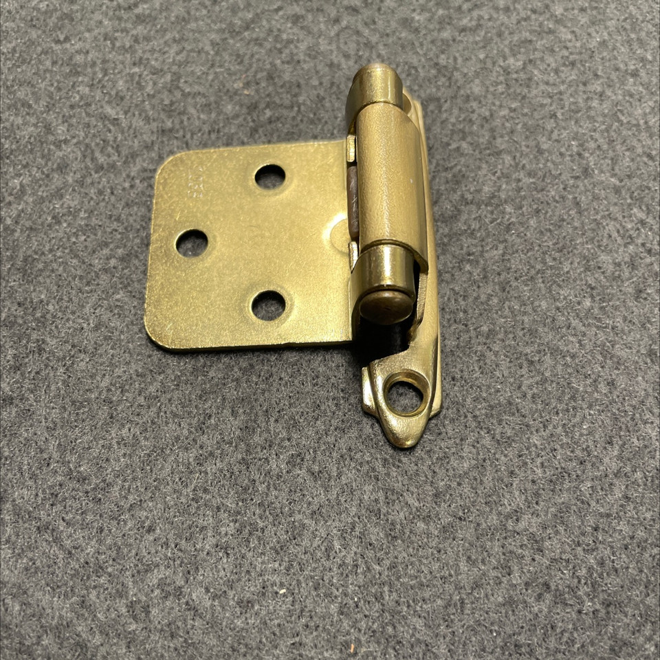 Pair of Champagne Gold Variable Overlay Self Closing Hinges