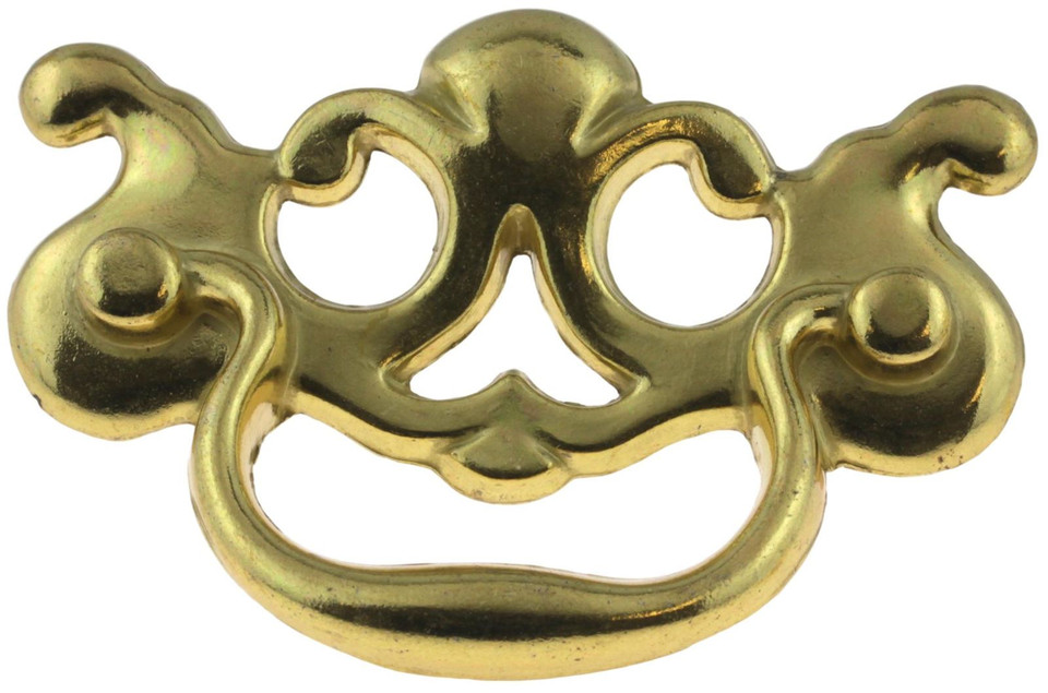 2-1/2" Queen Anne Chippendale Bail Pull Satin Brass - D. Lawless Hardware