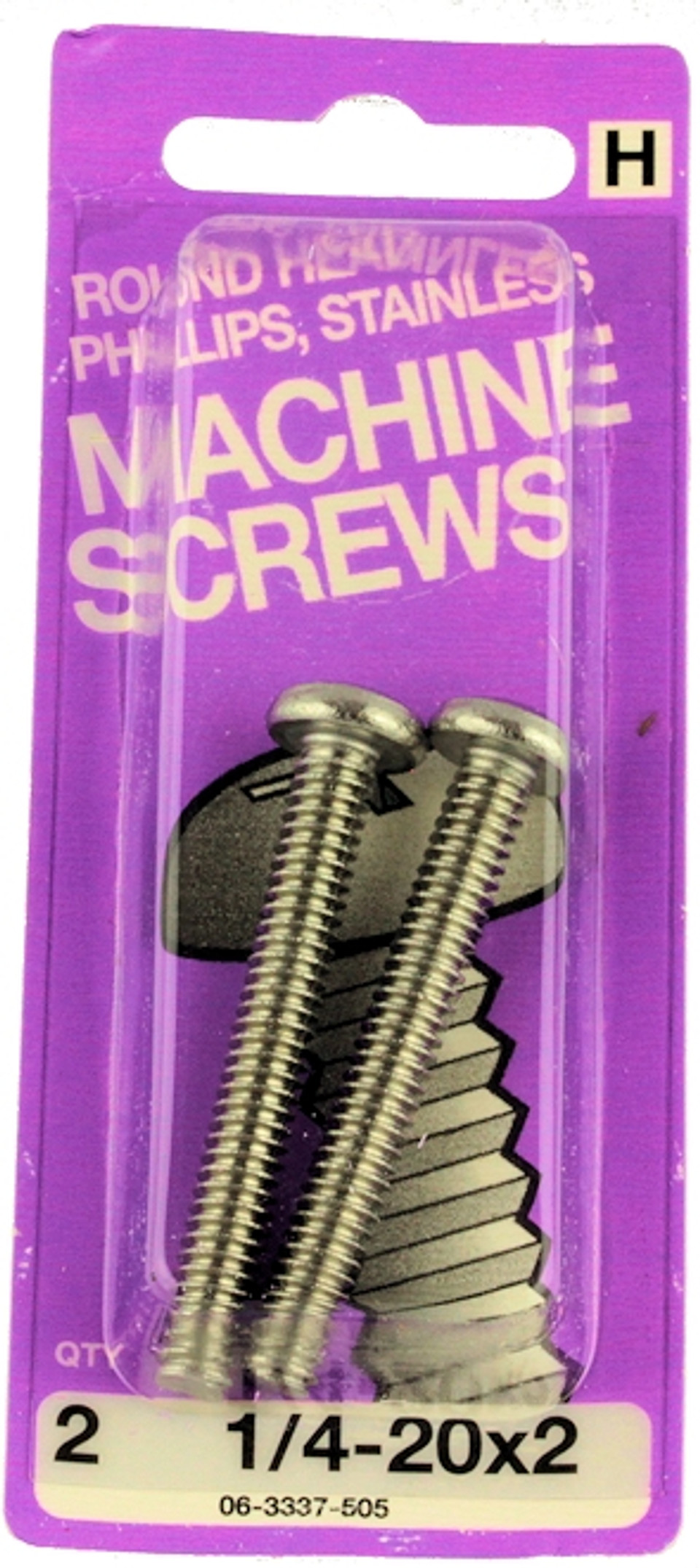 1 4 20 X 2 Round Head Phillips Machine Screws 2 Pack H 06 3337 505 1-4-20-x-2-round-head-phillips-machine-screws-2-pack-h-06-3337-505