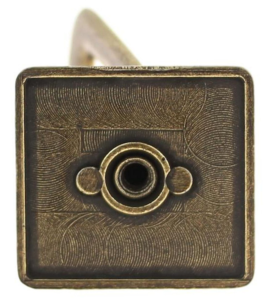 1-3/8" Vintage Federal Style Ring Pull Antique Brass