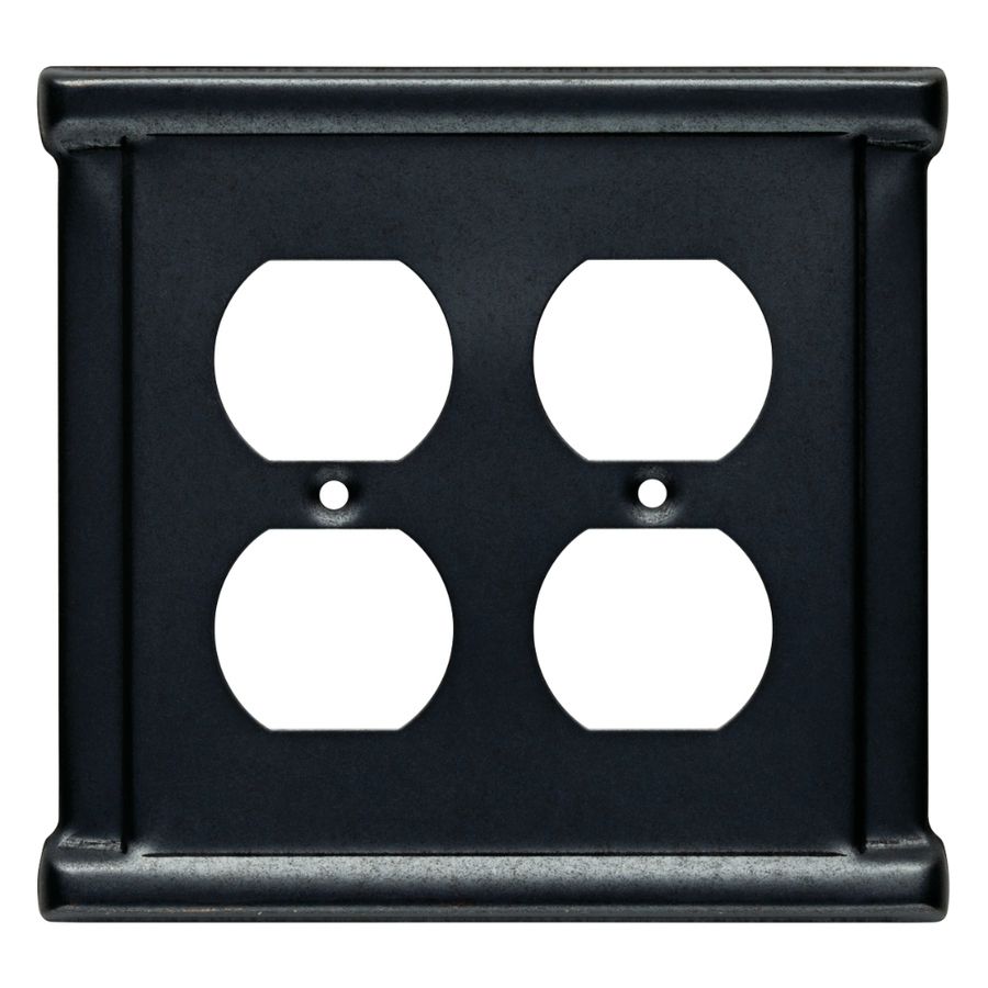 Landen 2-Gang Soft Iron Round Wall Plate