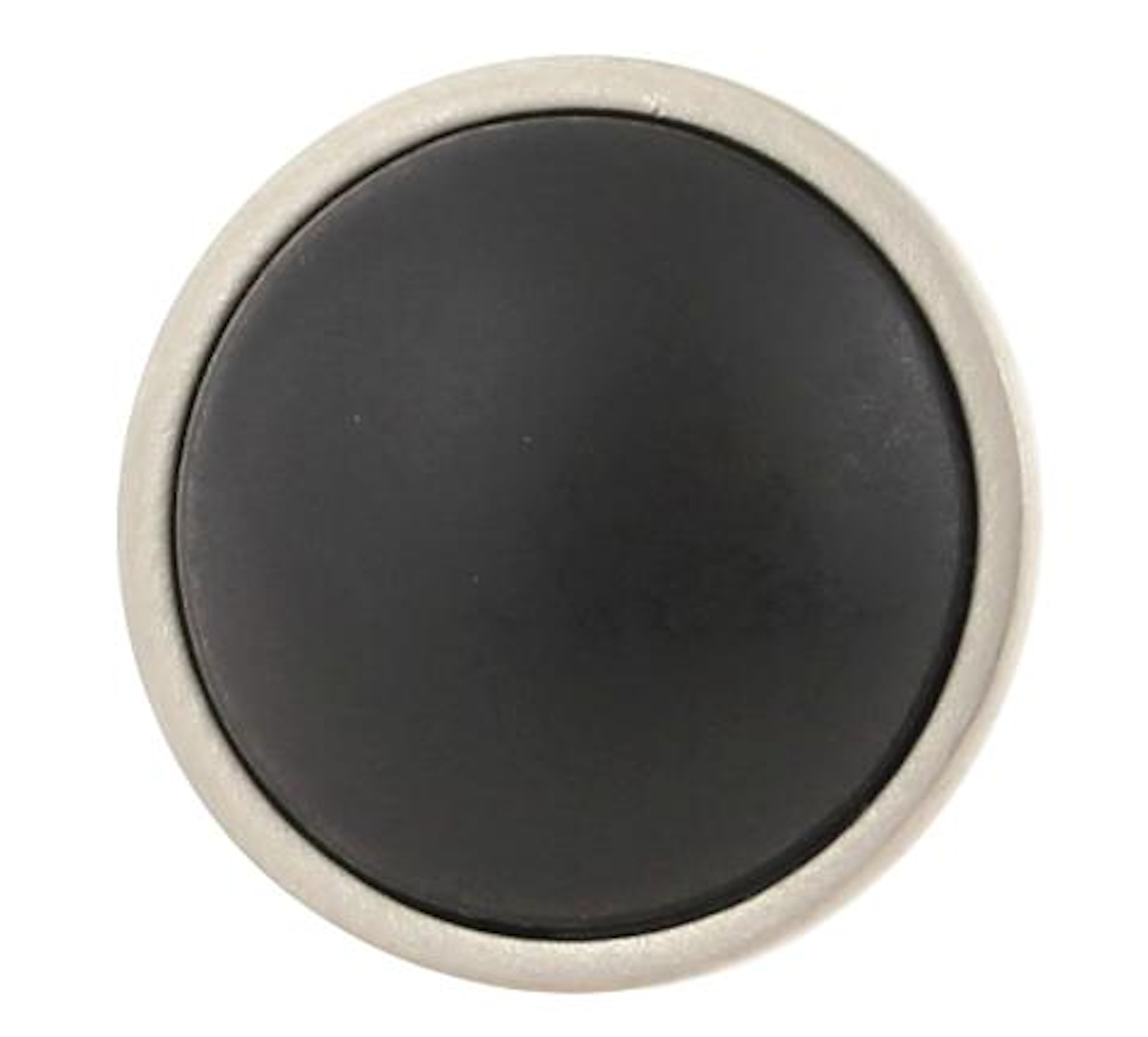 1-3/8" Black Ceramic Insert Knob Brushed Pewter - D. Lawless Hardware