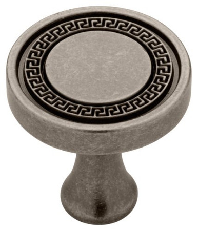 1-1/4" Greek Key Knob Aged Pewter