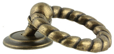 2-1/4" Large Ring Pull Antique Brass - D. Lawless Hardware