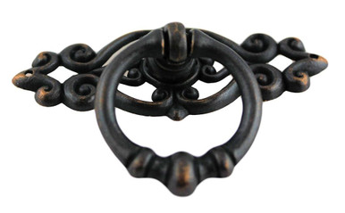 2-1/8" Victorian Ring Pull Dark Antique Copper - D. Lawless Hardware