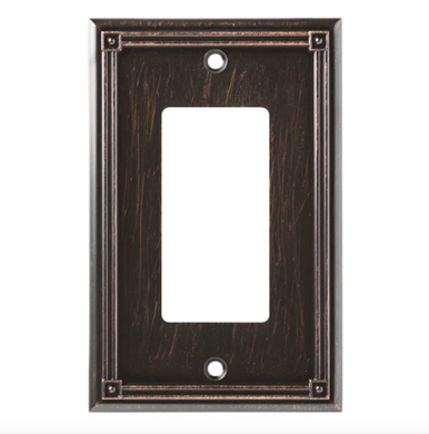 Ruston Single Decorator Wall Plate Venetian Bronze