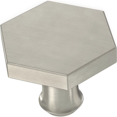 1-1/4" Hexagon Knob Satin Nickel