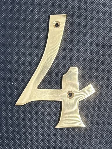 Solid Brass Lacquered 4" House Number (4)
