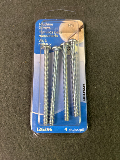 (4-pcs) 10-24 x 2-1/2" Square Drive Round Head Machine Screw Zinc