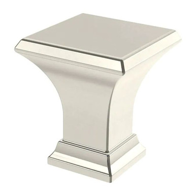 (5 Pack) 1 inch Refined Square Knob Polished Nickel - D. Lawless Hardware